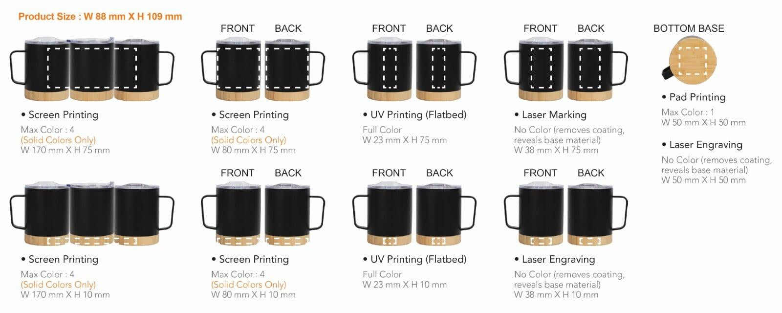 Hydro - Bamboo Base Stainless Steel Mug – Gifto Graphics