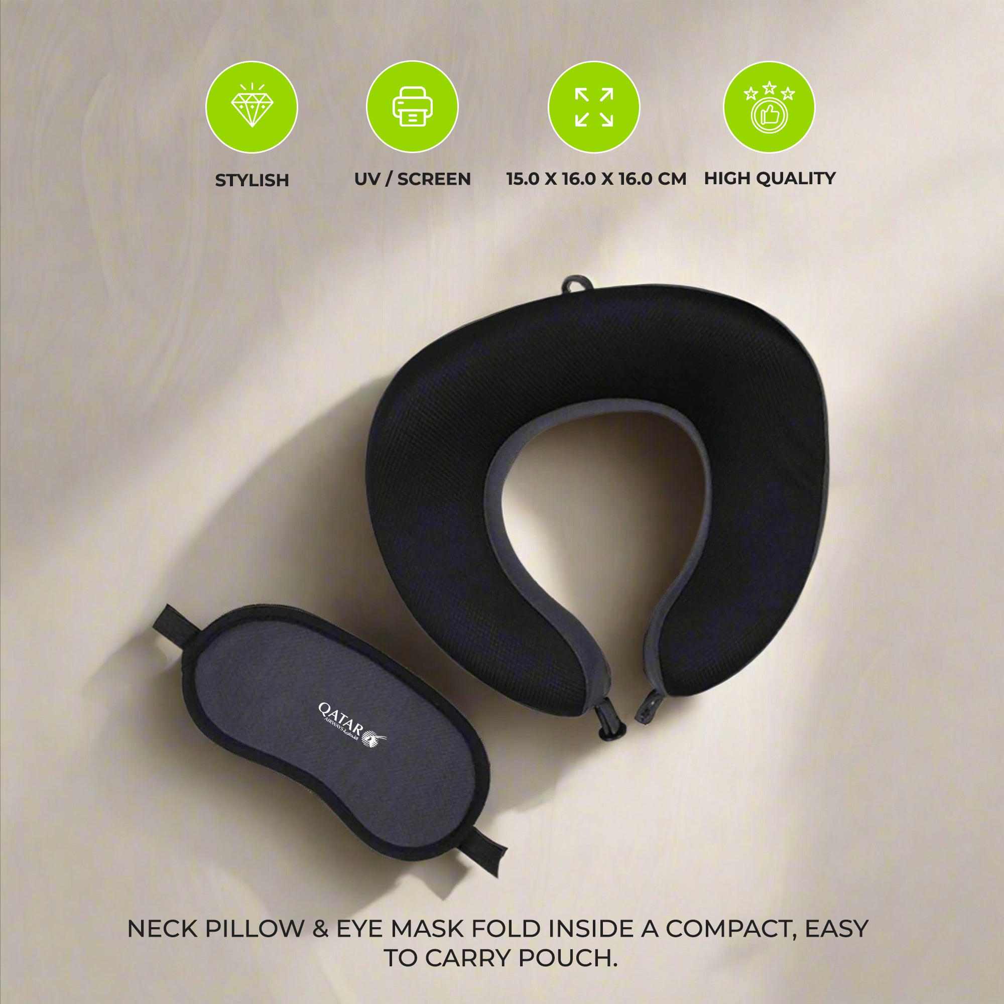 SANTHOME Travel Set (Pillow and Eyemask in Pouch) – Gifto Graphics