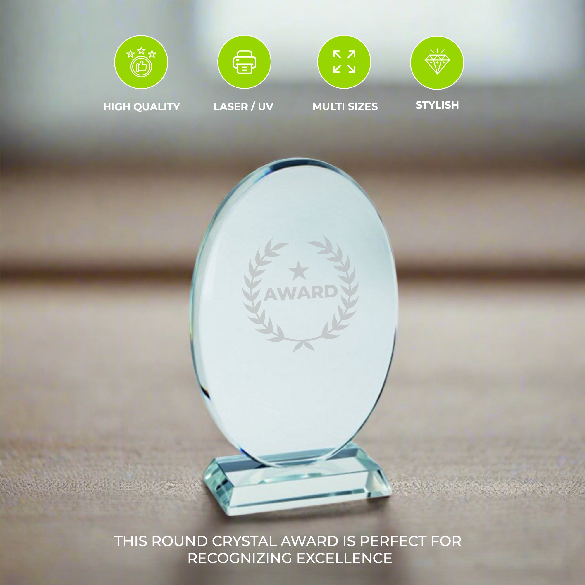 Round crystal award – Gifto Graphics
