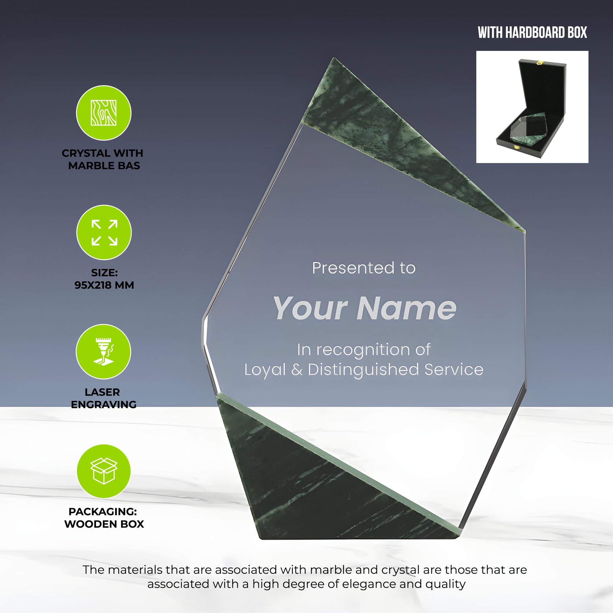 Crystal and Marble Awards in Hardboard Box – Gifto Graphics