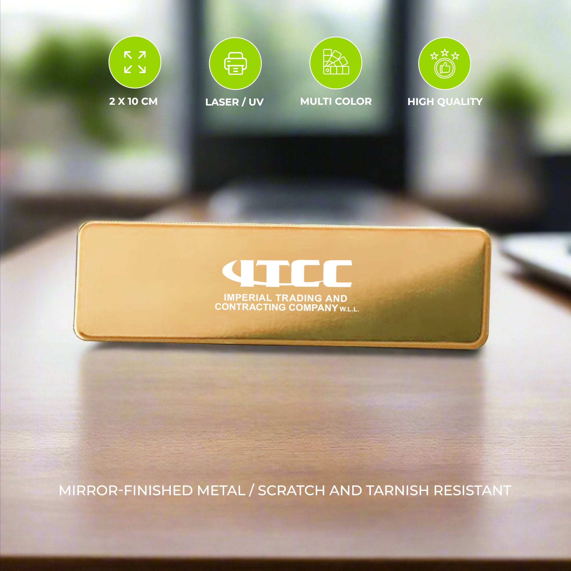 Glossy Metal Name Tags with Custom Laser Engraving – Gifto Graphics