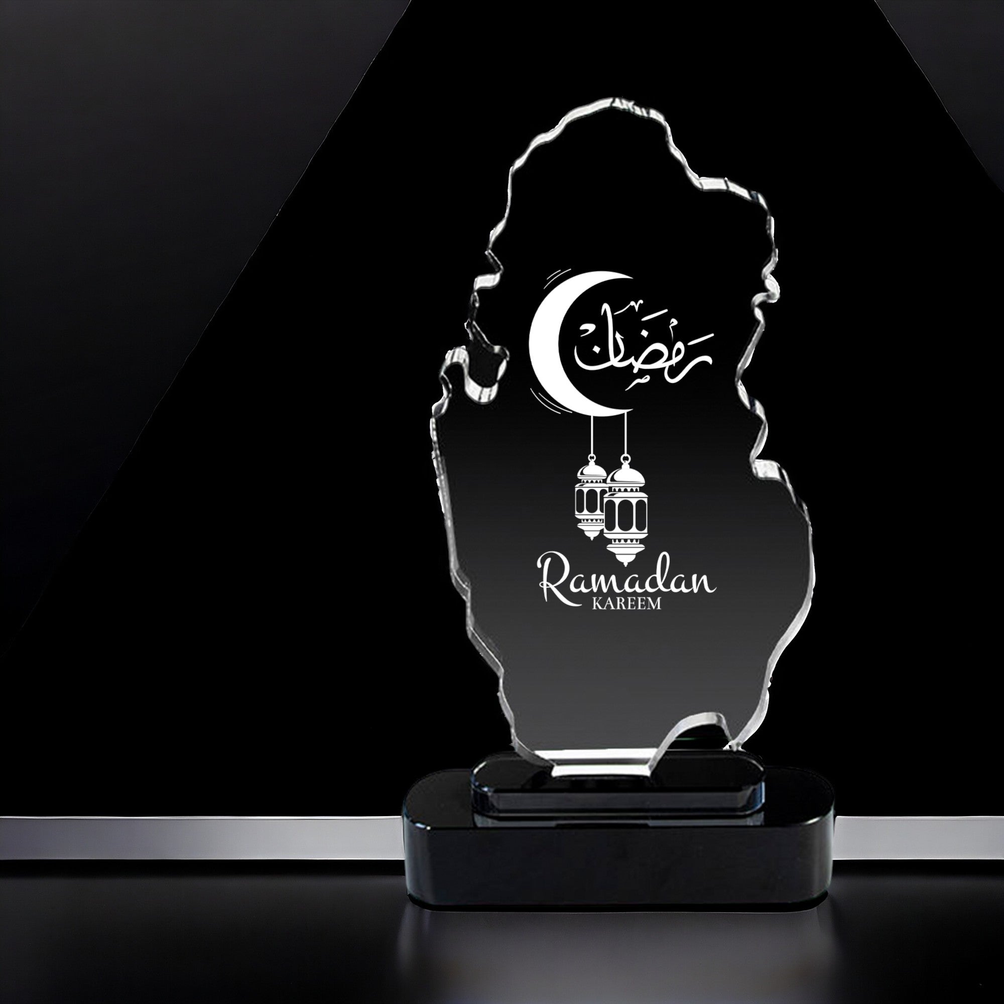 Qatar Map Corporate Crystal Trophy Customized With Laser Engraving ...